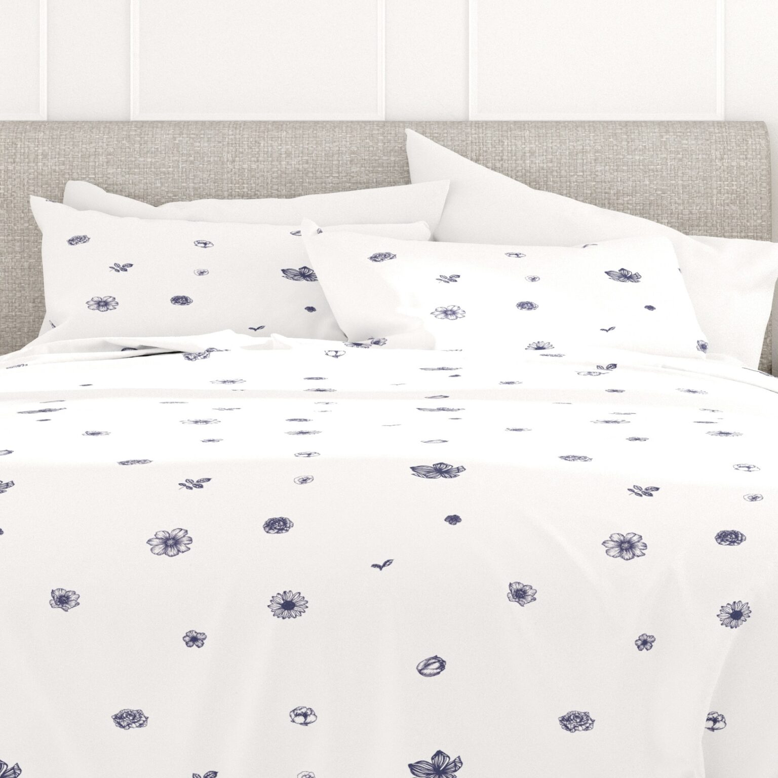 4-Piece Floating Flowers Design Set | Patterned Sheets, Sheets | Shop ...